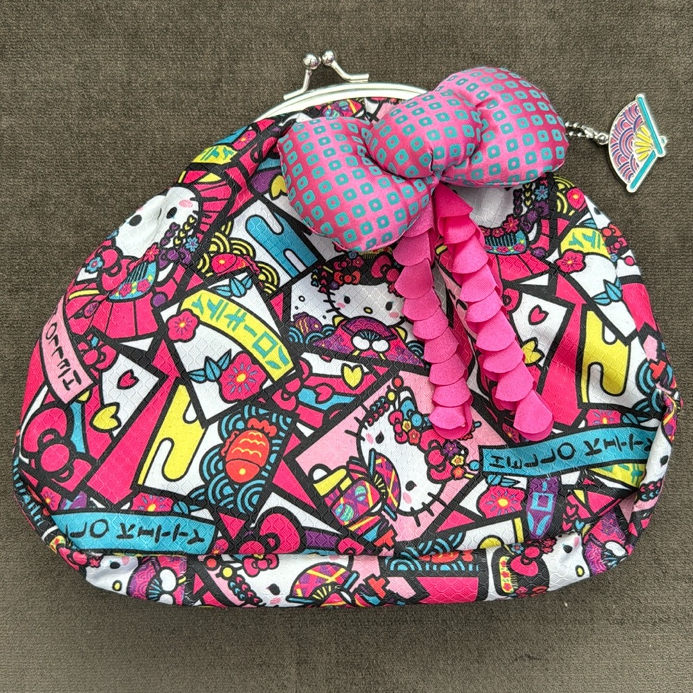 Hello Kitty Geisha Sanrio Nylon Clutch Bag With Bow, … - Gem